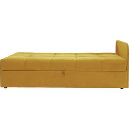 Schlafsofa Alina, B:205cm H:73cm T:91cm, gelb, Chenille EQE (100% Polyester), Kinderzimmer, Sofas, "Marla", inkl. Stauraum, Armlehne wahlweise links