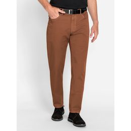 CLASSIC Herren 5-Pocket-Hose, braun, Gr. 28, unifarben, 97% Baumwolle, 3% Elasthan, Hosen
