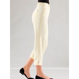 COSMA Damen 7/8-Hose, gelb, Gr. 40, unifarben, 97% Baumwolle, 3% Elasthan, Hosen