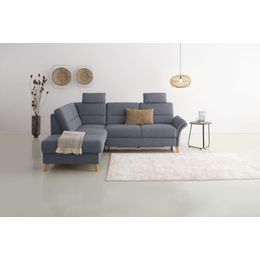 Ecksofa Home Affaire, B:238cm H:90cm T:213cm, grau, 100% Polyester, Wohnzimmer, Sofas, "Westerland L-Form", Federkern-Polsterung, wahlweise mit
