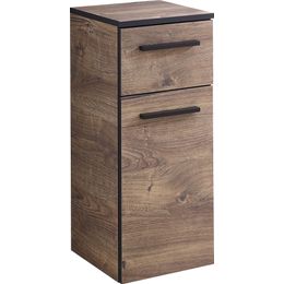 Unterschrank SAPHIR, B:30cm H:72cm T:33cm, braun, Spanplatte, Badezimmer, Schränke, "Quickset 374 Badschrank, 1 Tür, 1 Schublade, inkl. Türdämpfer",