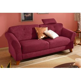 3-Sitzer Home Affaire, B:192cm H:89cm T:90cm, rot, Struktur weich ( 97% Polyester, 3% Baumwolle);Luxus-Microfaser ALTARA NUBUCK (100%