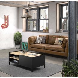 Couchtisch GAMI, B:106cm H:42cm T:60cm, schwarz, Wohnzimmer, Tische, "Amsterdam", in zweifarbiger Optik