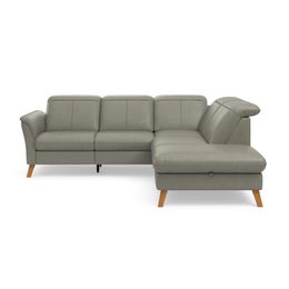 Sit & More Ecksofa SIT & MORE, B:250cm H:91cm T:220cm, grau, 100% Polyester, Wohnzimmer, Sofas, "Romero L-Form", wahlweise mit oder ohne TV-Funktion,