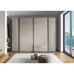 Dreh-/Schwebet&uuml;renschrank Wiemann, B:249,9cm H:236cm T:67cm, grau, Floatglas, Holzwerkstoff, Schr&auml;nke, "Nizza", mit Glasfront
