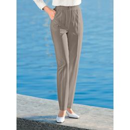 Classic Basics Damen Schlupfhose, grau, Gr. 40, unifarben, 62% Polyester, 36% Viskose, 2% Elasthan, Hosen