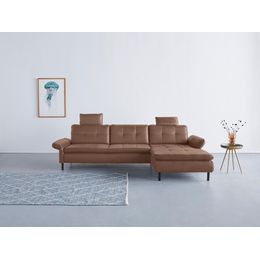 Ecksofa Inosign, B:267cm H:83cm T:174cm, braun, 100% Polyester, Wohnzimmer, Sofas, "Birkholm L-Form", Armlehnverstellung, auch in Easy Clean Bezug -