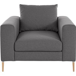 Loungesessel OTTO products, B:105cm H:83cm T:103cm, grau, Struktur fein: aus recycleten PET-Flaschen (100% PES), Wohnzimmer, Sessel, "Finnja", mit