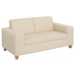 2-Sitzer Home Affaire, B:172cm H:80cm T:90cm, beige, NaturLEDER (echtes Rindsleder) auf Sitzfläche, Kunstleder im Korpus;Melrose (100%