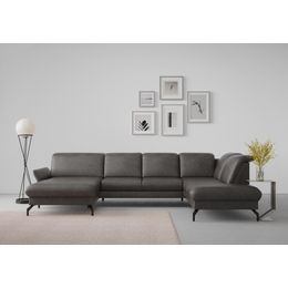 Sit & More Wohnlandschaft SIT & MORE, B:338cm H:84cm T:207cm, grau, Sofas, "Fashion U-Form", wahlweise mit Kopfteilverstellung, Vorziehsitz, motorisch,