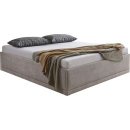 Polsterbett, B:206cm H:42cm L:206cm, beige, Westfalia Schlafkomfort, Bezug Bett: Veloursstoff 100% Polyester oder Microfaser (100%