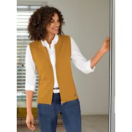 Casual Looks Damen Strickweste, gelb, Gr. 40, unifarben, 50% Baumwolle, 50% Polyacryl, Westen