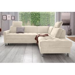 Sit & More Ecksofa SIT & MORE, B:233cm H:78cm T:196cm, beige, Struktur fein (100% Polyester);Struktur (100% Polyester), Wohnzimmer, Sofas, "Pablo L-Form",