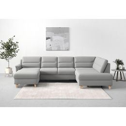 Sit & More Wohnlandschaft SIT & MORE, B:325cm H:90cm T:187cm, grau, Sofas, "Farö U-Form", inklusive Federkern, wahlweise mit Bettfunktion und Bettkasten