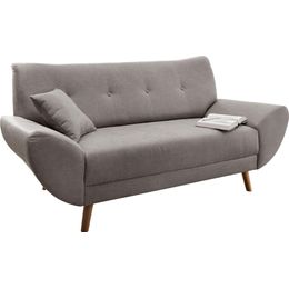 2-Sitzer Home Affaire, B:174cm H:80cm T:82cm, grau, 100% PES (Polyester), Sofas, "Basta"