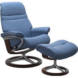 Relaxsessel stressless, B:92cm H:105cm T:80cm, blau, Leder BATICK: BATICK ist ein leicht korrigiertes, durchgefärbtes und genarbtes Möbelleder, bei