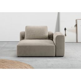 1,5-Sitzer RAUM.ID, B:134cm H:62cm T:109cm, beige, 95% Polyester, 5% Nylon, Sofas, "Cushid", Modul-Eckteil, auch einzeln stellbar, Breite 134 cm