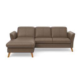 Sit & More Ecksofa SIT & MORE, B:245cm H:91cm T:178cm, braun, 100% Polyester, Wohnzimmer, Sofas, "Romero L-Form", wahlweise mit oder ohne Relax-Funktion,
