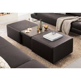 Hocker W.Schillig, B:130cm H:41cm T:64cm, braun, Longlife Xtra-Leder Z59: Glattleder mit modischer Pr&auml;gung. Hautst&auml;rke 0, 9 - 1, 1 mm, Garten,