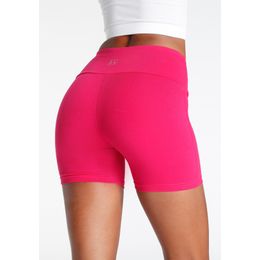 Lascana Damen Shorts, Gr. 32, pink, Single Jersey, Obermaterial: 95% Baumwolle, 5% Elasthan, unifarben, Basic, Hosen, mit breitem Bündchen und