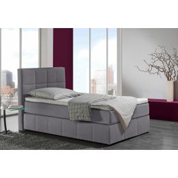 Boxspringbett Inosign, B:112cm L:215cm, grau, Strukturstoff-Bezug (100% Polyester), Komplettbetten, "Casano", mit feiner Steppung, in 3