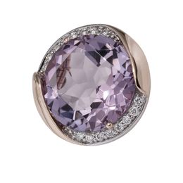 Jobo Damen Kettenanh&auml;nger "Anh&auml;nger mit Amethyst und 16 Diamanten", SI = kleine Einschl&uuml;sse, Diamanten Ros&eacute;gold 585, rosa, Diamanten, Ros&eacute;gold 585,