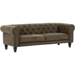 3-Sitzer GUTMANN FACTORY, B:220cm H:75cm T:90cm, braun, 100% Polyester, Sofas