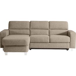 Ecksofa Alina, B:281cm H:90cm T:167cm, grau, Struktur TTA (100% Polyester), Wohnzimmer, Sofas, "Ilana", wahlweise mit Bettfunktion und Stauraum