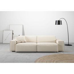 Big-Sofa Andas, B:254cm H:71cm T:101cm, beige, 100% Polyester, Sofas, "Glimminge auch in Breitcord, Feincord + Easy care-Bezug", besondere Kedernähte