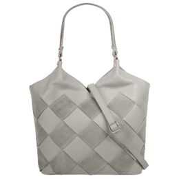 Samantha Look Damen Shopper, grau, Leder, Taschen, echt Leder, Made in Italy