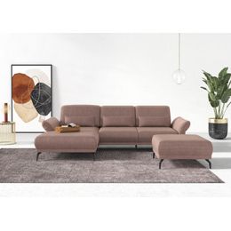 Ecksofa Inosign, B:284cm H:88cm T:196cm, rosa, 95% Polyester, 5% Polyamid, Wohnzimmer, Sofas, "Coco L-Form", Sitztiefen-, Arm- und