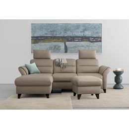 Sit & More Ecksofa SIT & MORE, B:250cm H:87cm T:163cm, braun, 100% Polyester, Wohnzimmer, Sofas, "Mellum L-Form", Federkern, wahlweise mit Bettfunktion,