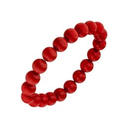 Jobo Damen Perlenarmband, 19cm, Perlen, rot, Perlen, Armbänder, mit Muschelkern-Perle 19 cm