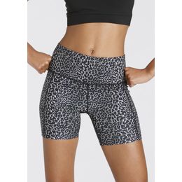active by Lascana LASCANA ACTIVE Damen Shorts, braun, Gr. M, animal-print, Obermaterial: 78% Polyester, 22% Elasthan, Hosen, Radlerhose in Leo-Optik