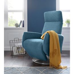 Sit & More TV-Sessel SIT & MORE, B:71cm H:110cm T:82cm, blau, Luxus-Microfaser (90% Polyester, 10% Polyamid);Flachgewebe (100% Polyester);Struktur (100%