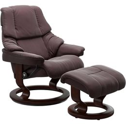 Relaxsessel stressless, B:79cm H:98cm T:75cm, rot, Wohnzimmer, Sessel, "Reno", mit Classic Base, Größe S, M & L, Gestell Braun