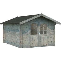 Gartenhaus Palmako, grau, Massivholz, Gartenh&auml;user, "Lotta", 10 qm