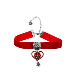 Allg&auml;u Rebell ALLG&Auml;U REBELL Damen Kette mit Anh&auml;nger "Dorothea", rot, Basic, Metall, Halsketten, mit Glassteinen