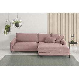 Ecksofa Inosign, B:272cm H:84cm T:190cm, rosa, 95% Polyester, 5% Nylon, Wohnzimmer, Sofas, "Downtown, B/T/H: 272/190/84 cm L-Form", weicher