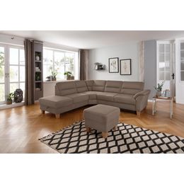 Ecksofa Home Affaire, B:262cm H:89cm T:235cm, braun, Luxus-Microfaser ALTARA NUBUCK (100% Polyester);Struktur (100% Polyester);Luxus-Microfaser