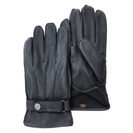 Pearlwood Damen Lederhandschuhe "Planar", schwarz, Gr. 9,5, unifarben, Ziegenleder, Handschuhe, Verstellbarer Lederriegel