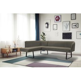 Eckbank, B:270cm H:83cm T:197cm, grau, exxpo - SOFA FASHION, Esszimmer, Sitzbänke, "Americano", mit Keder und Metallfüßen, Bezug in verschiedenen