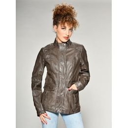 Mustang Damen Lederjacke "Jasmin", braun, Gr. XS, Obermaterial: 100% Schafsleder, Jacken