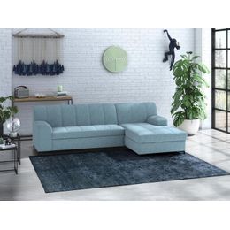 Ecksofa Inosign, B:239cm H:75cm T:152cm, blau, 95% Polyester, 5% Nylon, Wohnzimmer, Sofas, "Balme L-Form", Inkl. Zierkissen, wahlweise mit