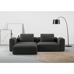 Ecksofa RAUM.ID, B:268cm H:62cm T:191cm, grau, 95% Polyester, 5% Nylon, Wohnzimmer, Sofas, "Cushid L-Form", Modulset, bestehend aus 3 Teilen