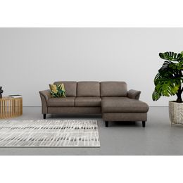 Sit & More Ecksofa SIT & MORE, B:258cm T:173cm, braun, 100% Polyester, Wohnzimmer, Sofas, "Maggiore L-Form", wahlweise mit Kopfteilverstellung, Bettfunktion und