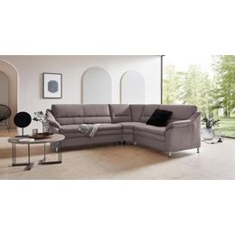 Ecksofa Places of Style, B:260cm H:90cm T:230cm, grau, Luxus-Microfaser ALTARA NUBUCK (100% Polyester);Luxus-Microfaser weich (90% Polyester, 10%