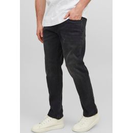 Jack & Jones PlusSize Herren Slim-fit-Jeans "JJIGLENN JJORIGINAL MF 071 NOOS PLS", schwarz, Gr. 42, JACK & JONES PLUSSIZE, Abriebeffekte, Denim/Jeans, Obermaterial: 100%