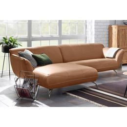 Ecksofa GUTMANN FACTORY, B:280cm H:80cm T:170cm, braun, Leder, Wohnzimmer, Sofas, "Venezuela"