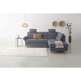 Ecksofa Home Affaire, B:238cm H:90cm T:213cm, grau, 100% Polyester, Wohnzimmer, Sofas, "Westerland L-Form", Federkern-Polsterung, wahlweise mit